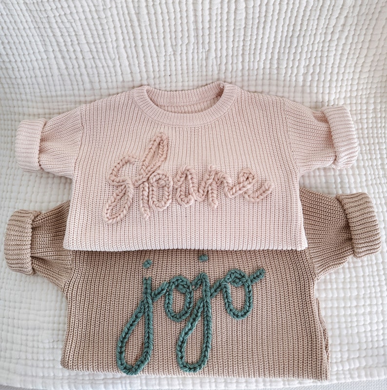 Hand Embroidered Name Sweater for Toddlers Custom Name - Etsy