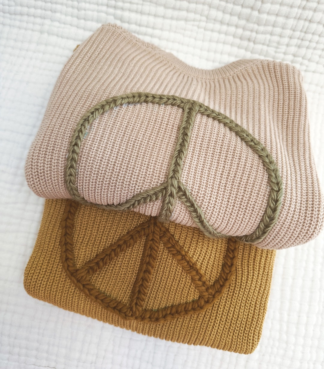 Gender Neutral Hand Embroidered Peace Sign Sweater for Toddlers ...