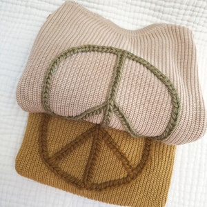 Gender Neutral Hand Embroidered Peace Sign Sweater for Toddlers ...