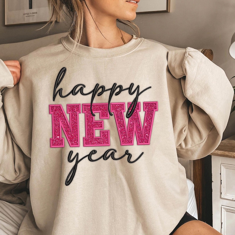 Happy New Year Embroider - Etsy