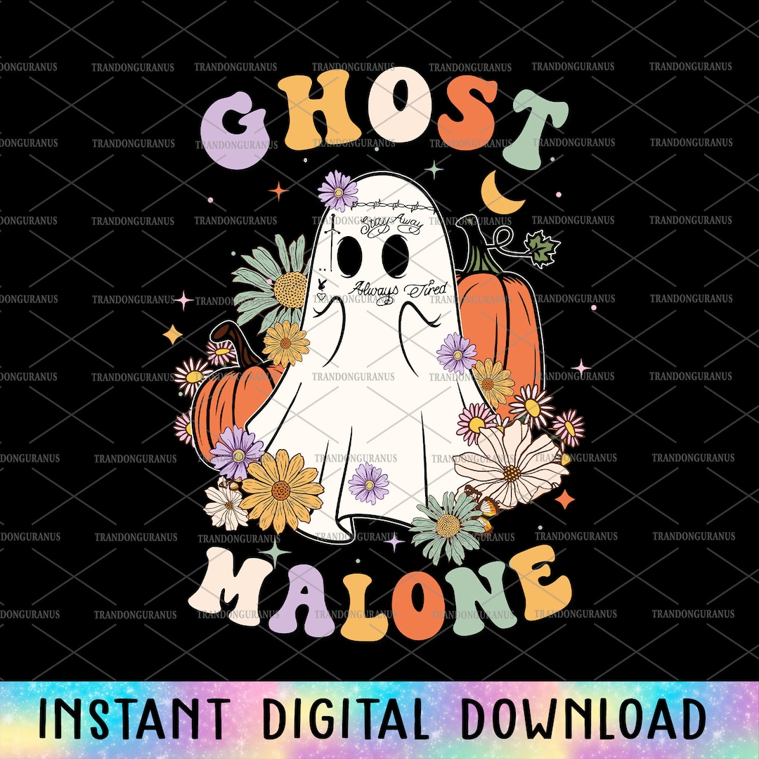 Retro Ghost Floral Halloween Png, Floral Halloween Png, Groovy Ghost ...