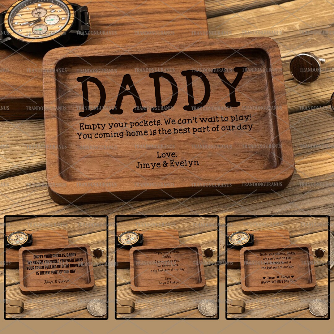 Bundle Custom Empty Your Pockets Daddy Svg, Personalized Valet Tray for ...