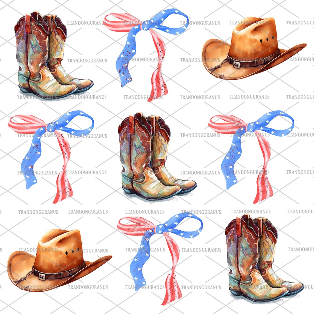 Coquette 4th of July Png, American Coquette Bow Png, Cowboy Boots Png ...