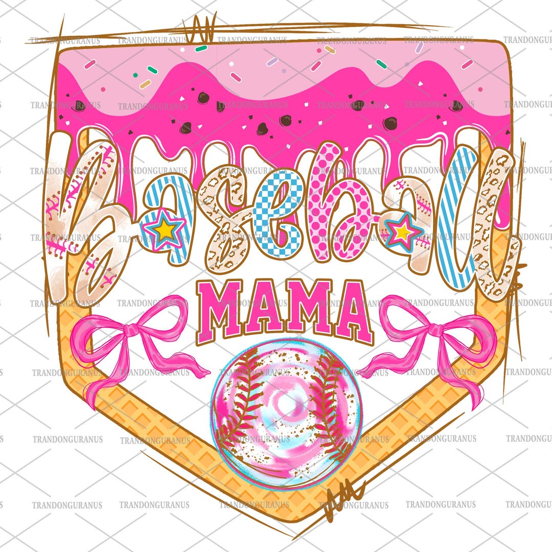 Baseball Mama Drip Png, Baseball Ice Cream Drip Png, Baseball Mom ...