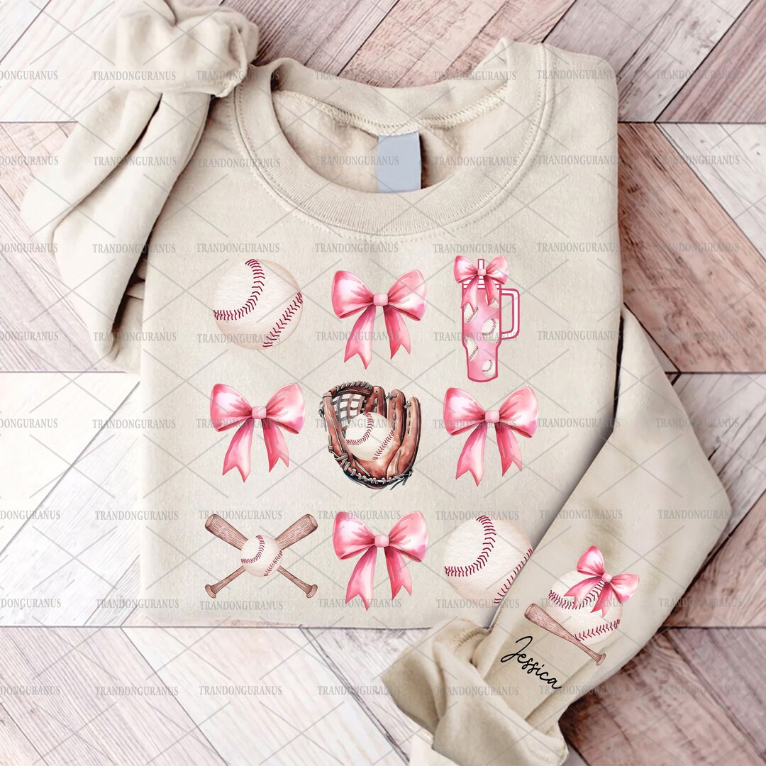 Custom Baseball Coquette Png, Pink Baseball Coquette Design, Coquette ...