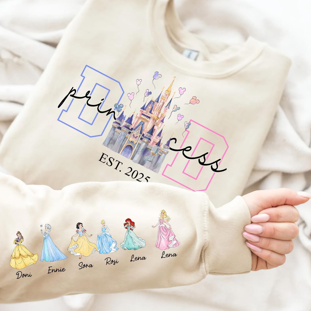 Custom Dad Princess Png, Daddy Est With Kid Name on Sleeve Png, Daddy ...