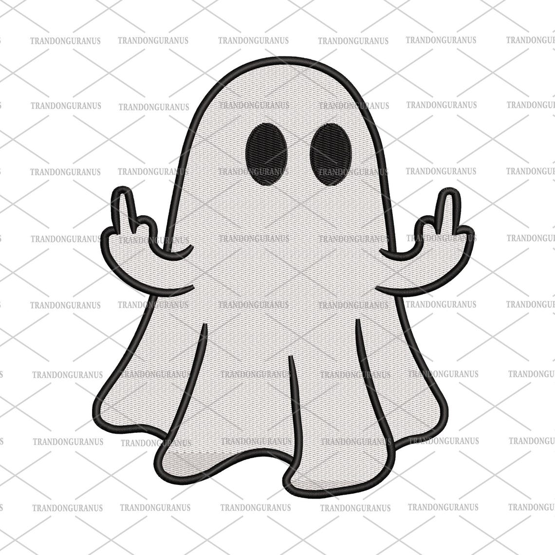 Ghost Middle Finger Embroidery Pattern, Cute Ghost Halloween Embroidery ...