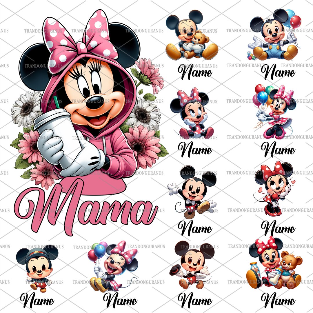 Custom Mama Mouse Png, Mama With Kid Name Shirt, Mouse Sweatshirt ...