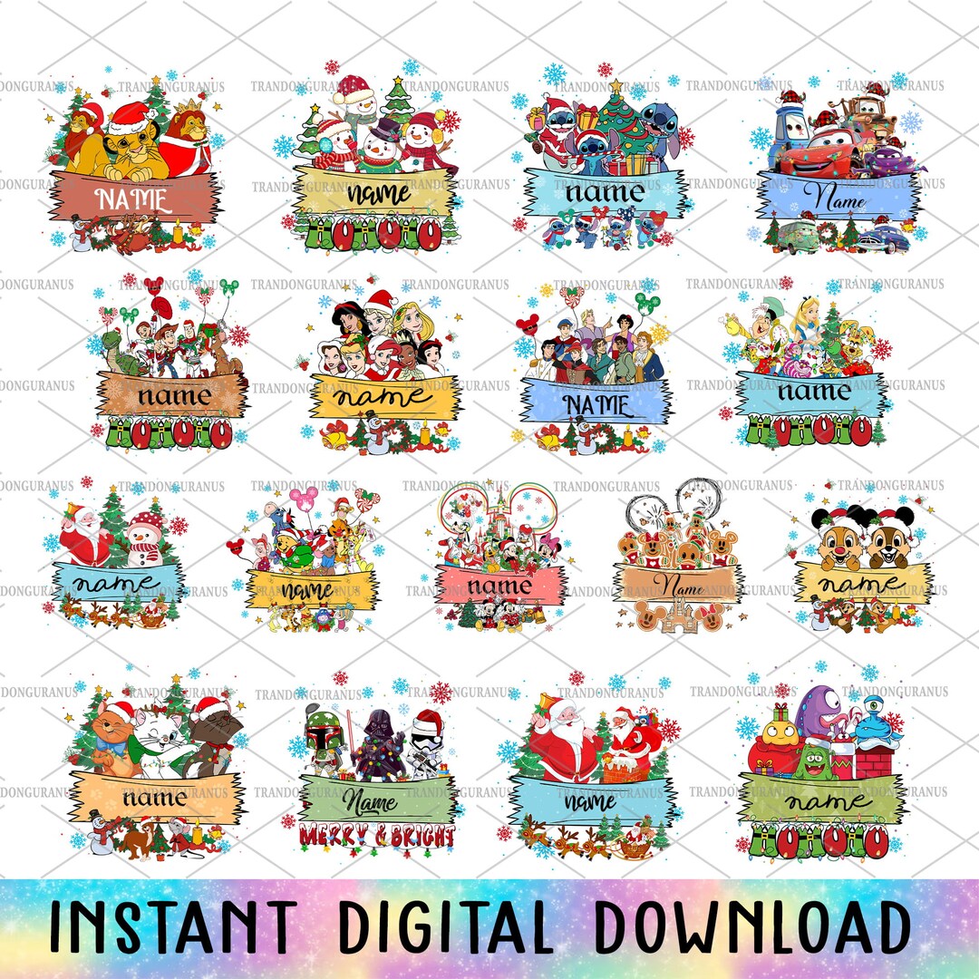 Bundle 16+ Custom Christmas Kid Name Png, Merry Christmas Png, Xmas Png ...