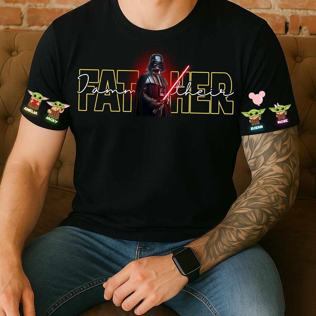 Custom Galactic Dark Father Png, Daddy Est With Kid Name on Sleeve Png ...