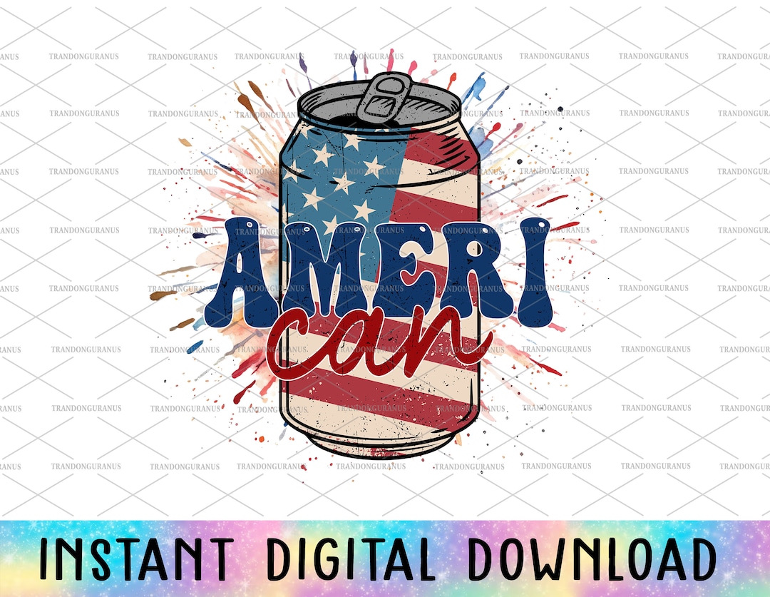 Retro Ameri Can Png, Happy 4th of July, USA Png, Red White and Blue, American Freedom, Fourth of ...