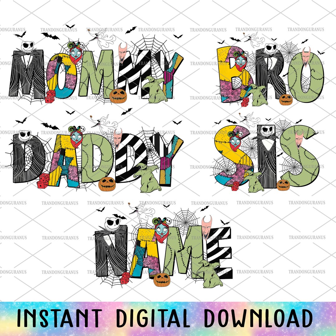 Personalized Name Halloween Horror Png, Skeletons Png, Trick or Treat ...