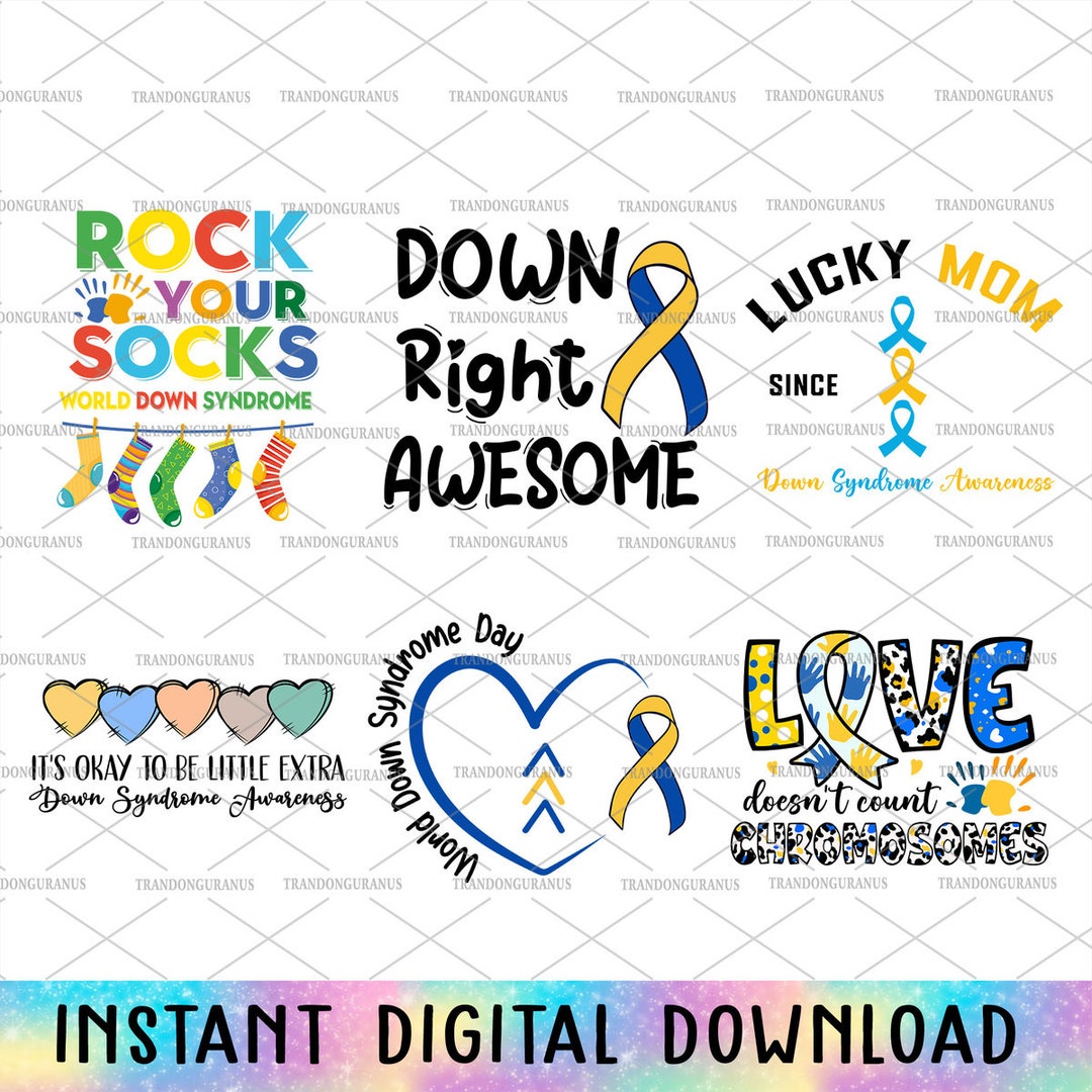 Bundle Down Syndrome Awareness Svg Png, Down Syndrome Svg, Down Right ...