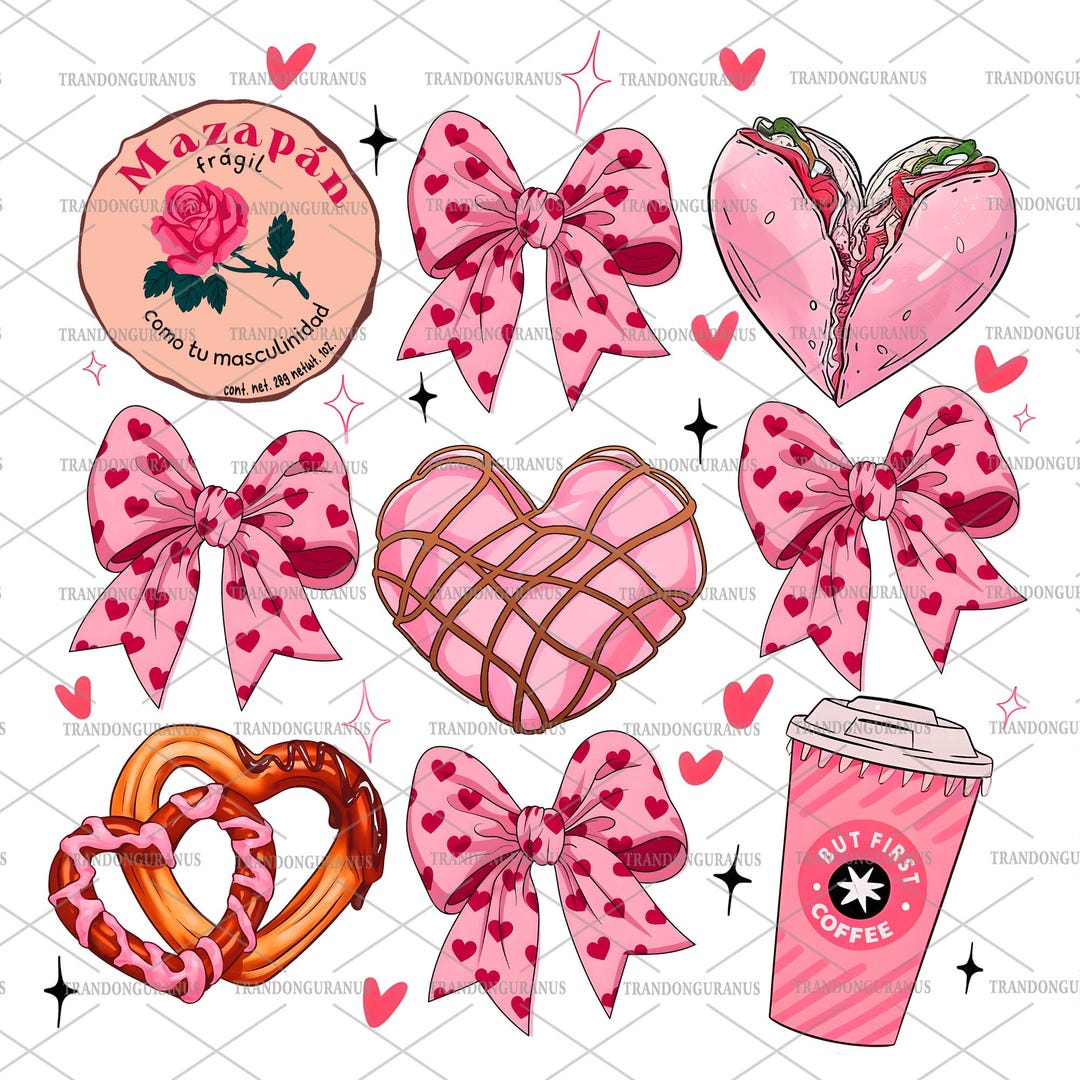 Concha Valentine's Coquette Bow Png, Retro Valentine Png, Conchas Pan ...
