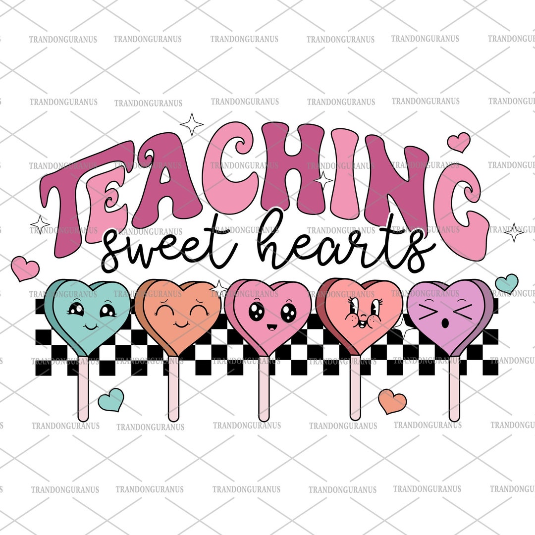 Teaching Sweethearts Valentine SVG PNG, Heart Valentine, Retro ...