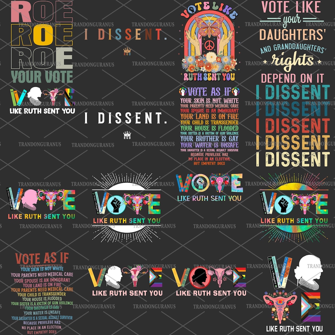 Bundle 14 Vote Like Ruth Sent You Png, Notorious RBG, Human Rights Tee ...