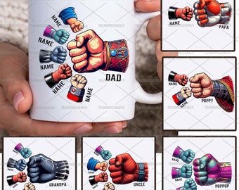 Bundle Personalized Best Dad Ever Png, Super Father's Day Fist Bump Png ...