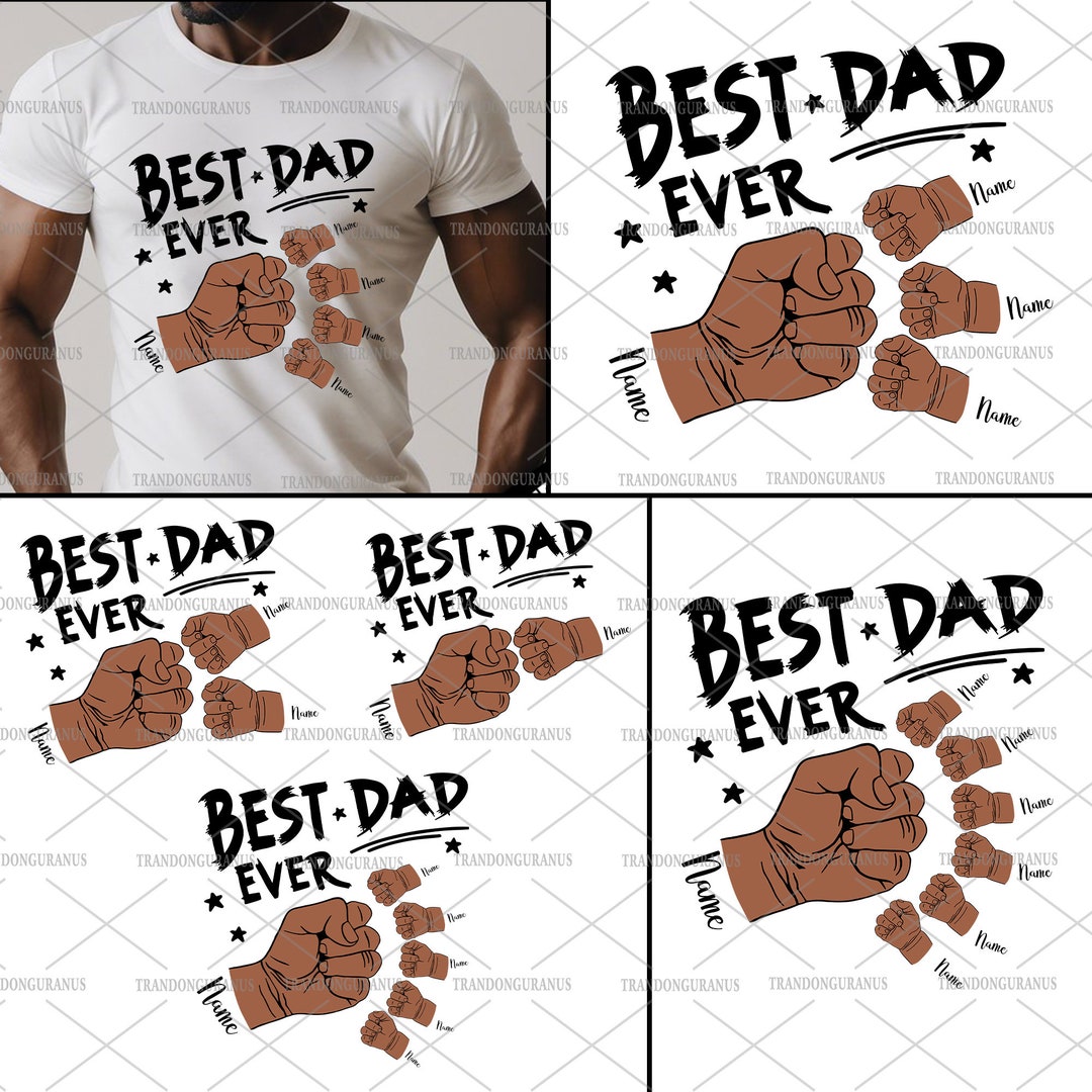 Bundle 1-6 Hands Best Dad Ever Svg, Father's Day Fist Bump Set Svg ...
