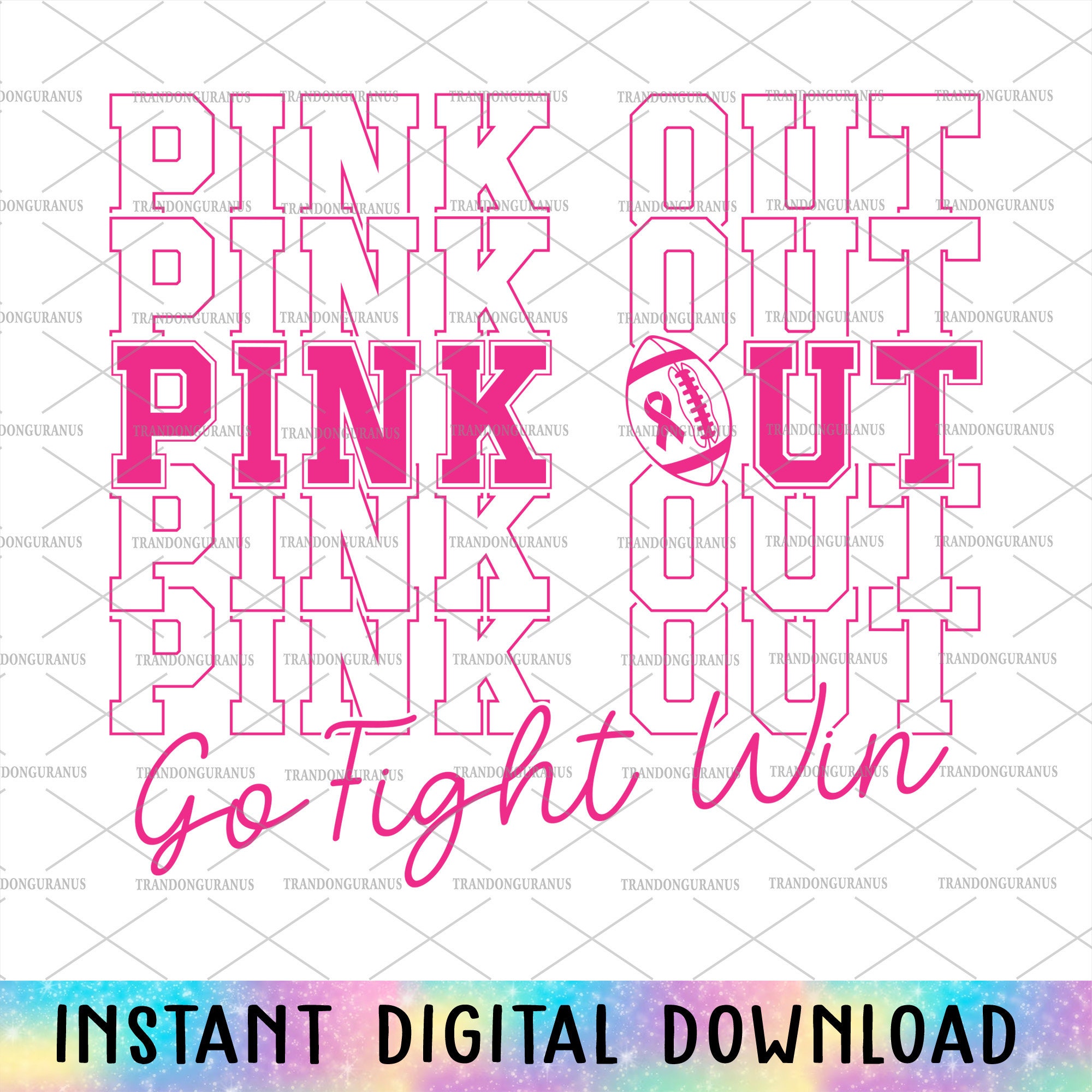 Pink Out Svg, Go Fight Win Svg, Pink Out Football Svg, Breast Cancer ...