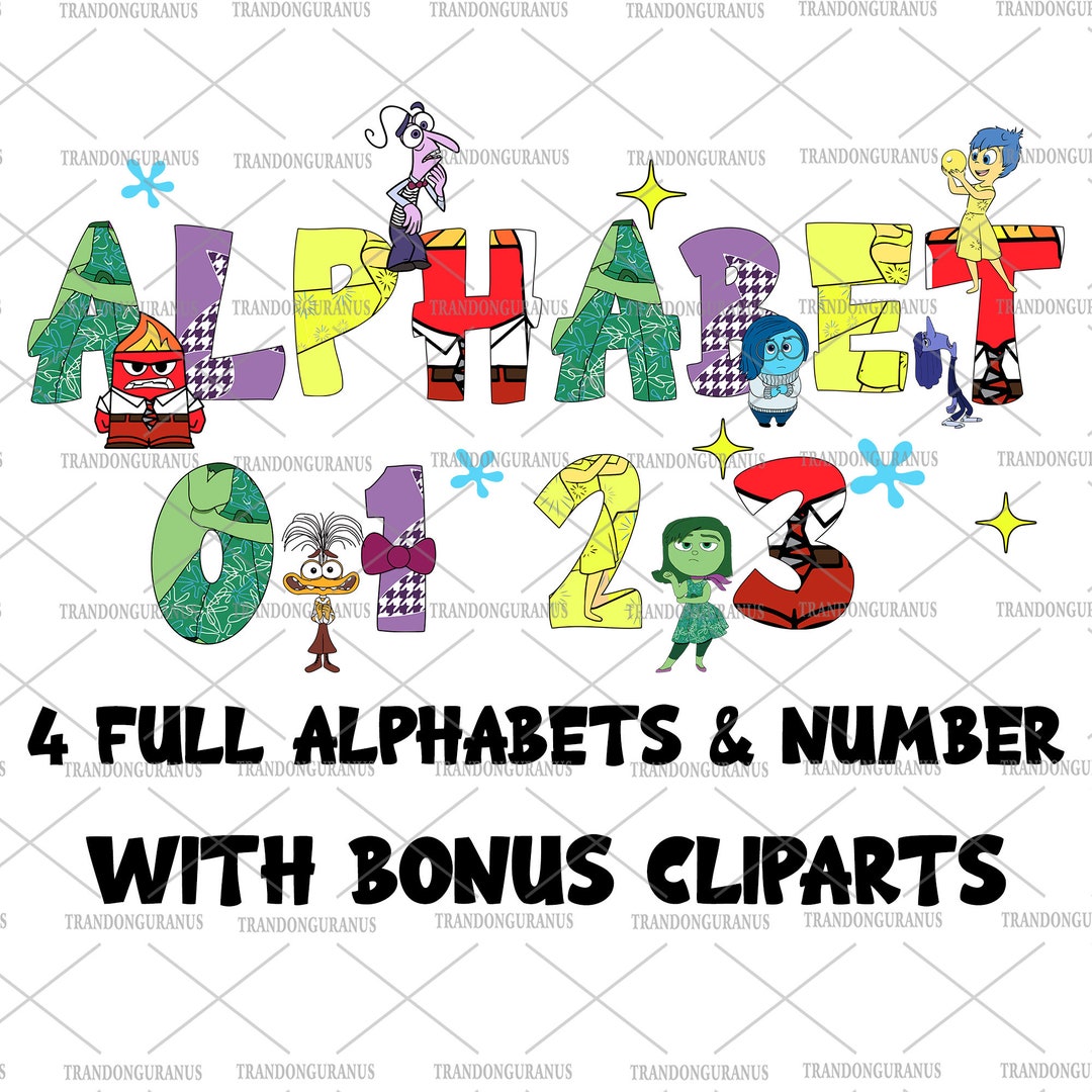 Bundle Custom Cartoon Emotions Png, Alphabet and Number Clipart, Mental ...