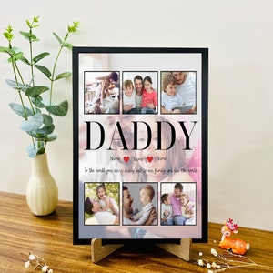 Editable Daddy Photo Collage, Personalized Dad Frame, Papa Photo Frame ...