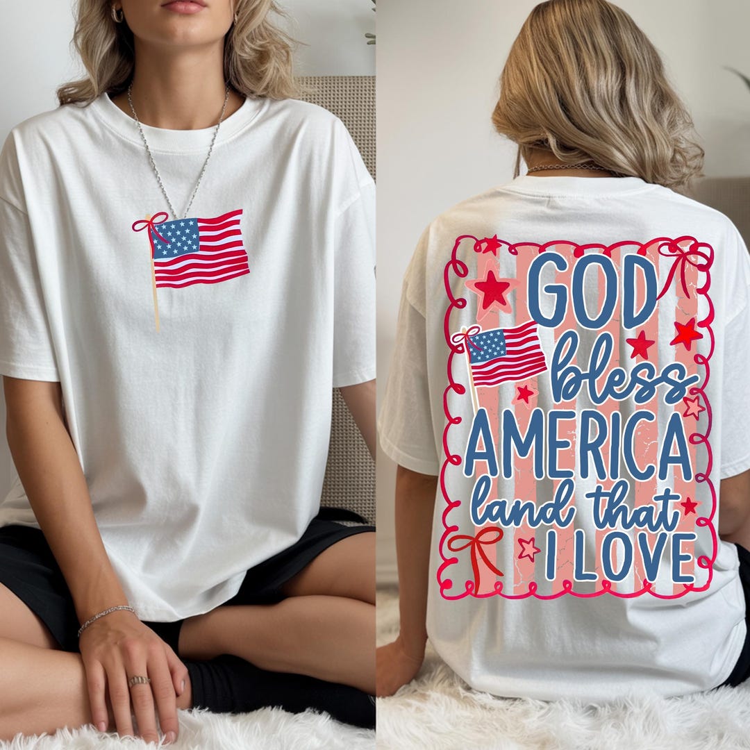 God Bless America Land That I Love Bundle, Patriotic Coquette Png ...