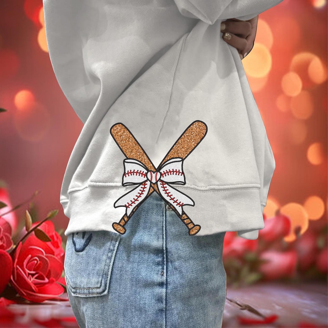 Baseball Side Bow Applique Embroidery Design, Bow Appliqué Embroidery ...