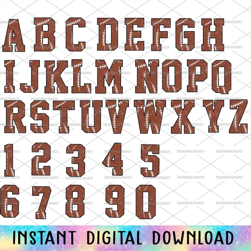 Football Number Font Png - Etsy