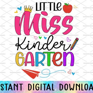 Little Miss Kindergarten Svg, Teacher Life Svg, 1st Day of School, Back ...