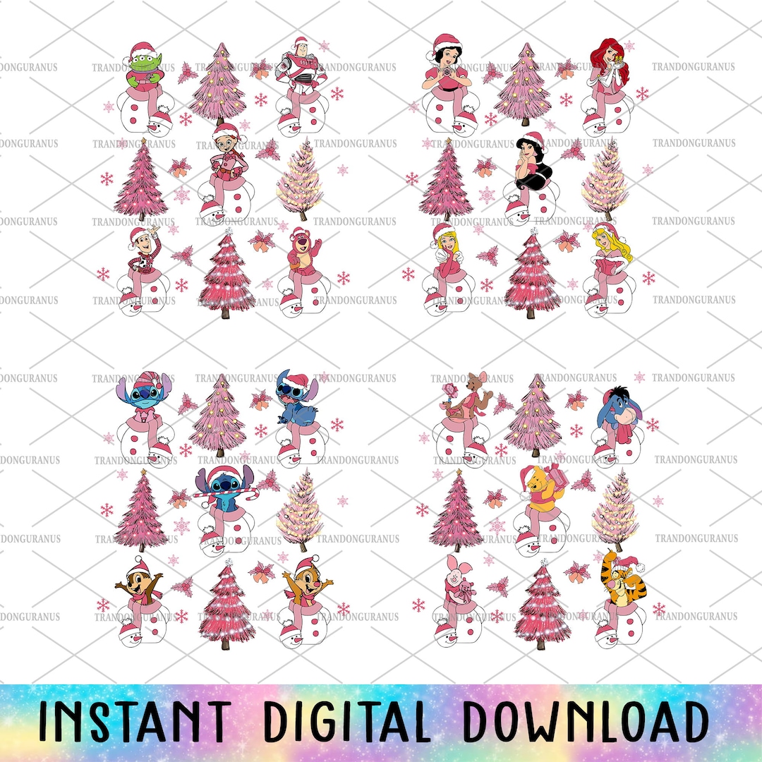 Bundle Pink Christmas Png Cartoon Christmas Png Christmas - Etsy
