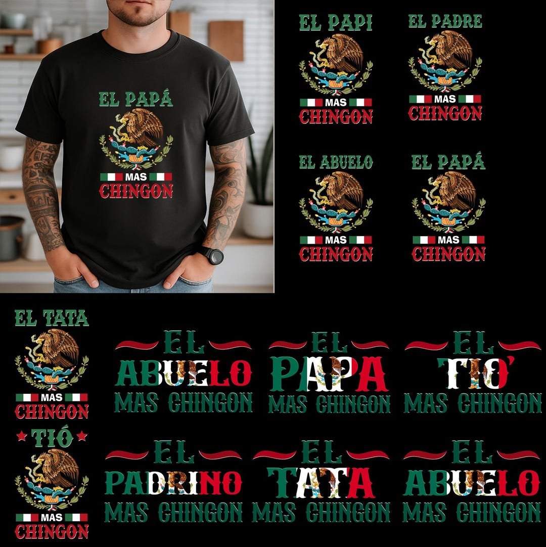 El Abuelo Más Chingón Design Png Bundle, Personalized Spanish Dad Png ...