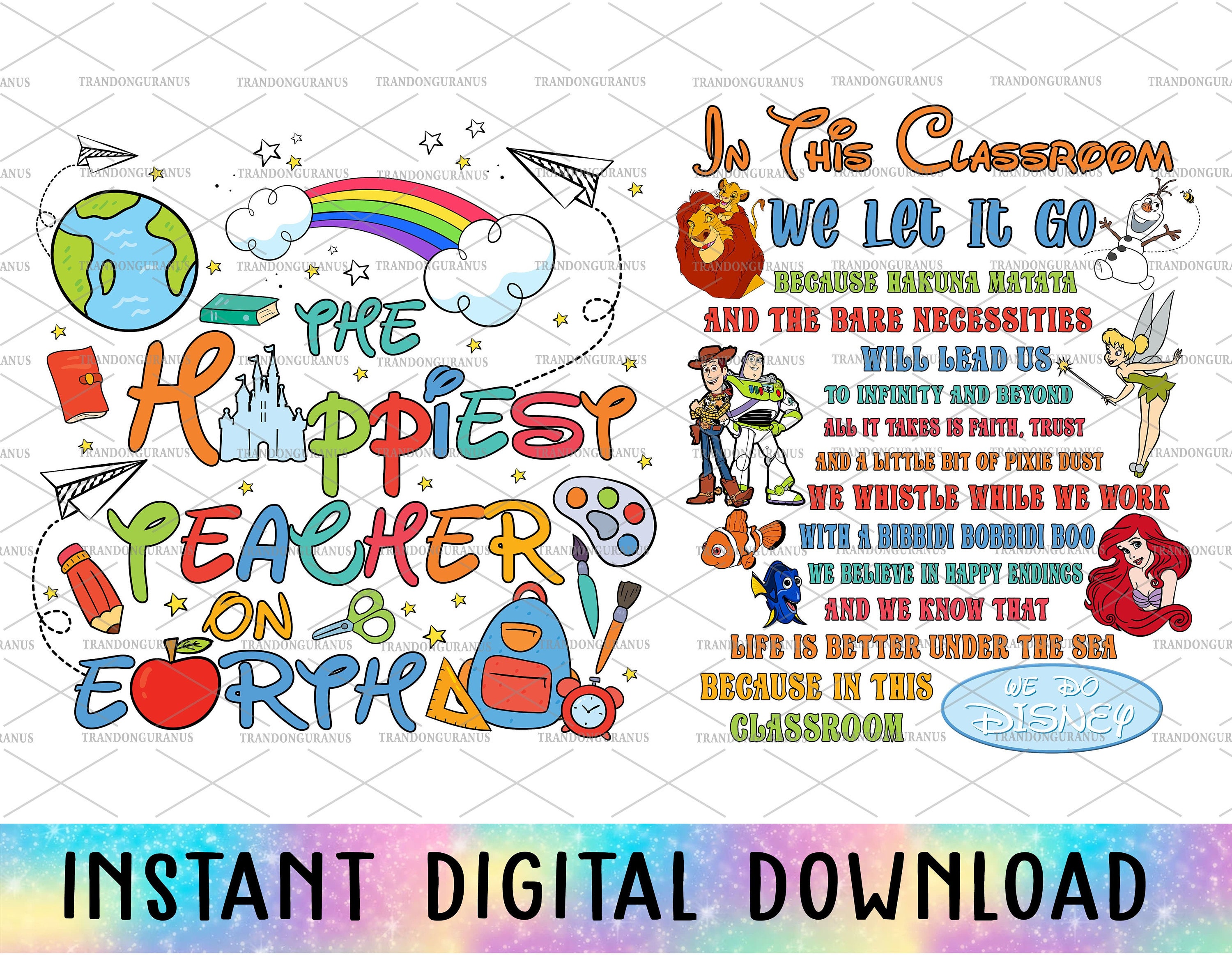 Bundle Happiest Teacher on Earth Png Back to School Png - Etsy