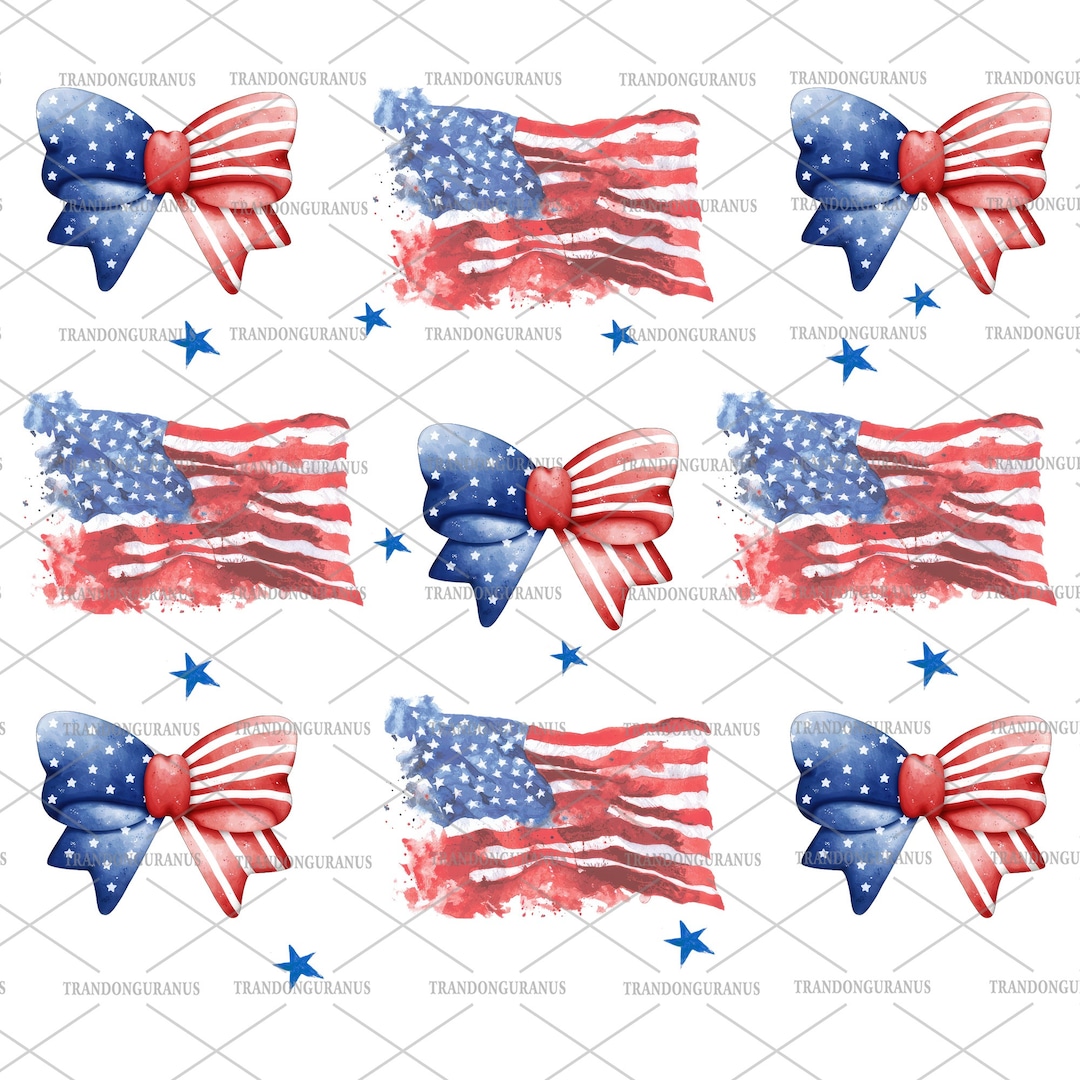 Coquette American Flag Png, American Coquette Bow Png, Fourth of July ...