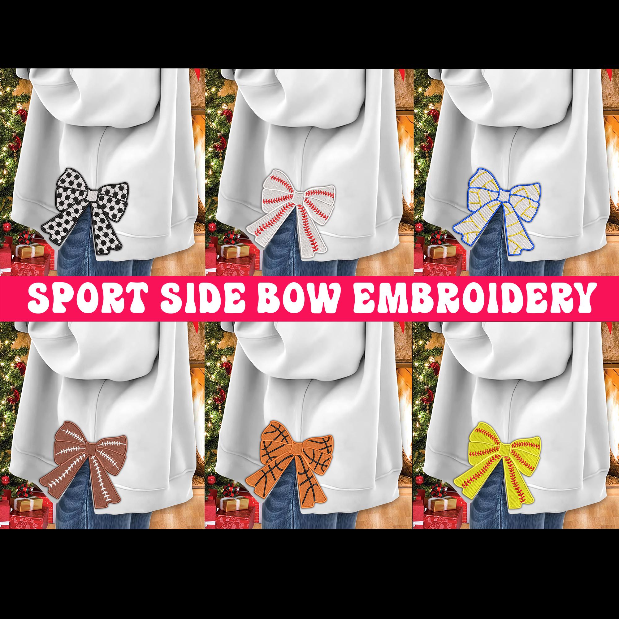 Bundle Sport Side Bow Side Bow Machine Embroidery Designs Wide Ribbon ...