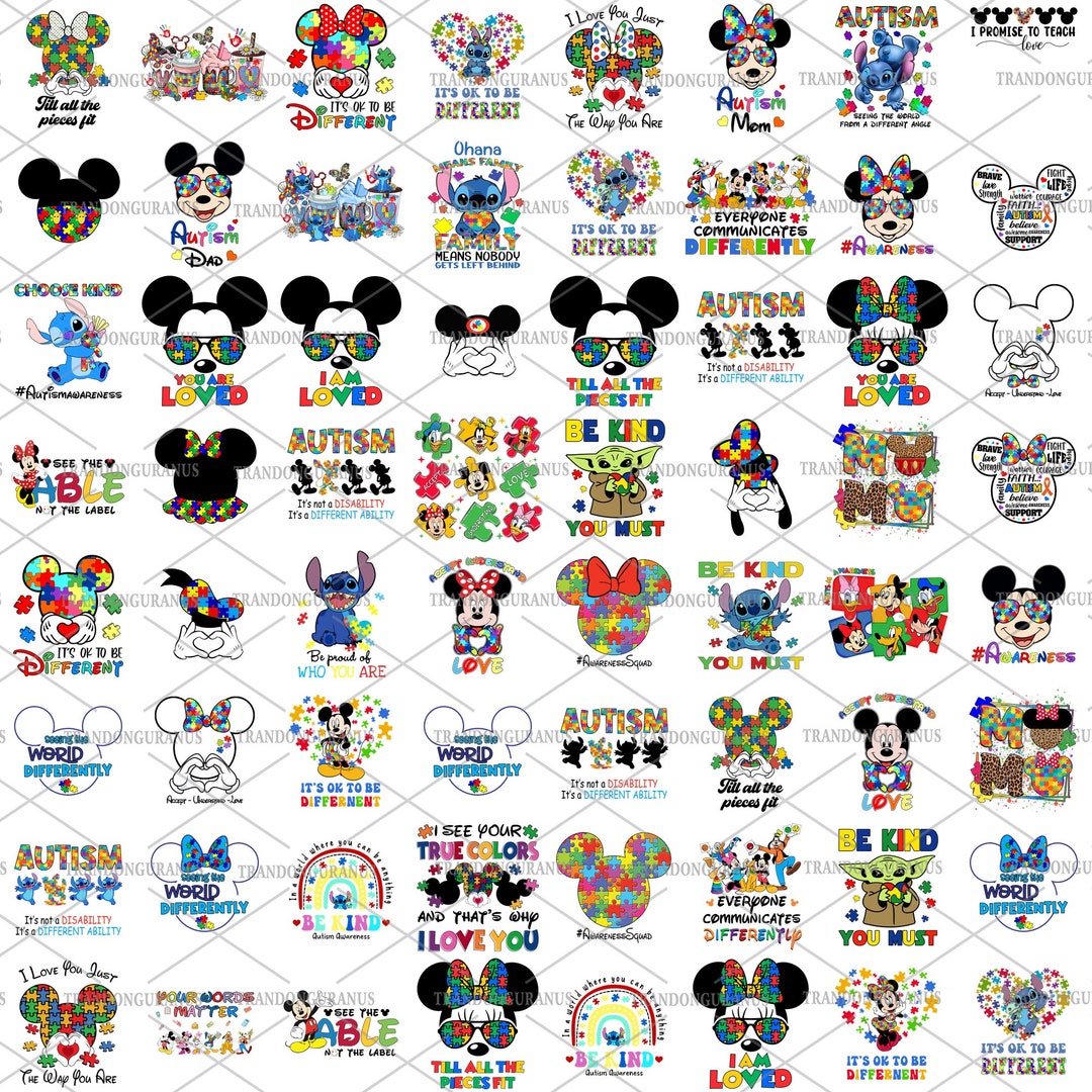 Bundle 64+ Cartoon Autism Png, Mouse Autism Puzzle Png, Autism Love ...