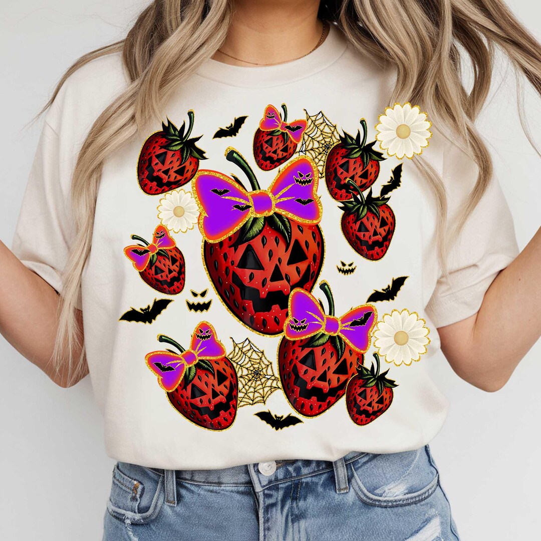 Spooky Strawberry Summerween Png, Berry Scary Png, Ghost Fruit Png ...