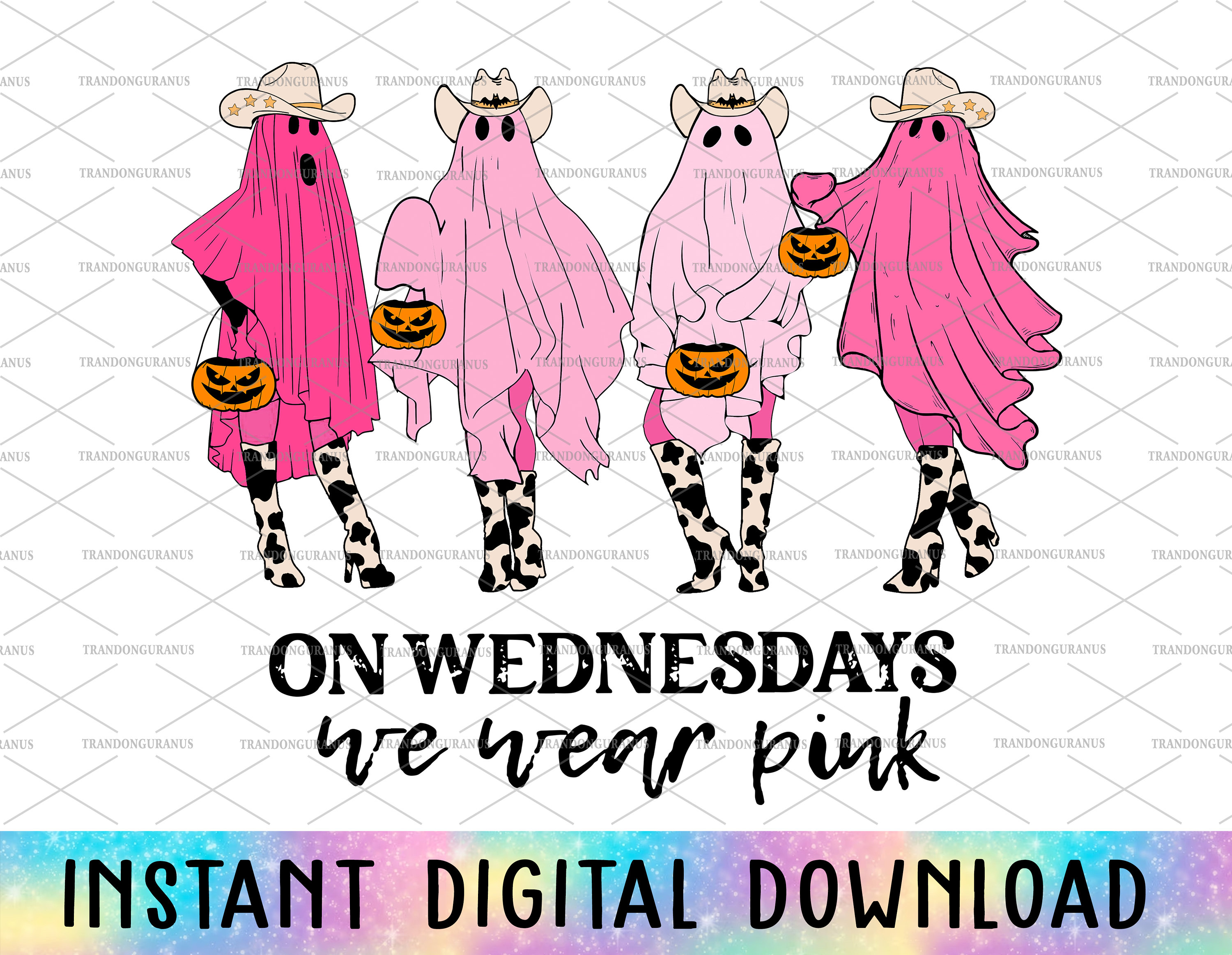 On Wednesdays We Wear Pink Png, Happy Halloween Png, Trick or Treat ...