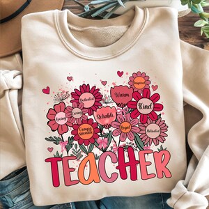 Teacher Boho Floral Shirt Design, Floral Teacher Png, Teacher Inspired ...