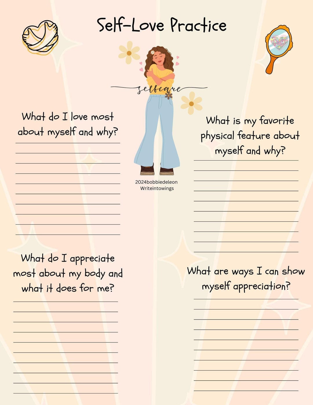 Self-love Practice Sheet - Etsy