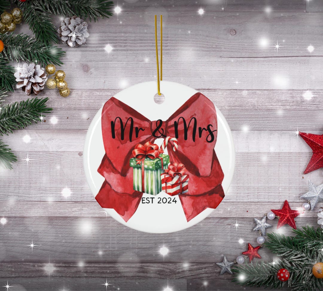 Mr & Mrs Holiday Ornament 2024, Wedding Keepsake - Etsy