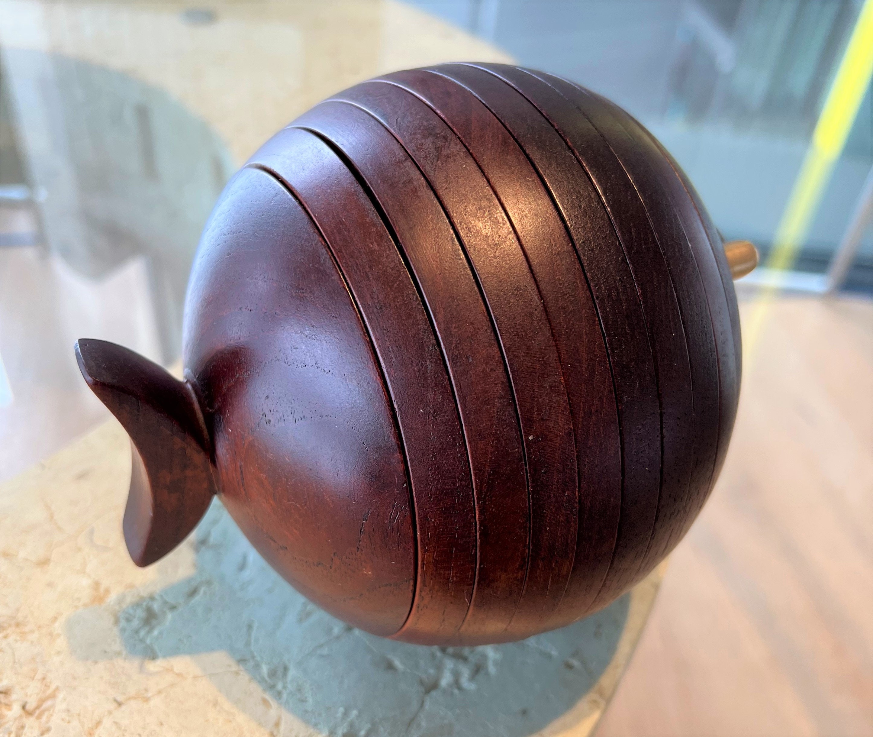 Vintage Ernst Henriksen Teak Fish Coaster Set - Etsy