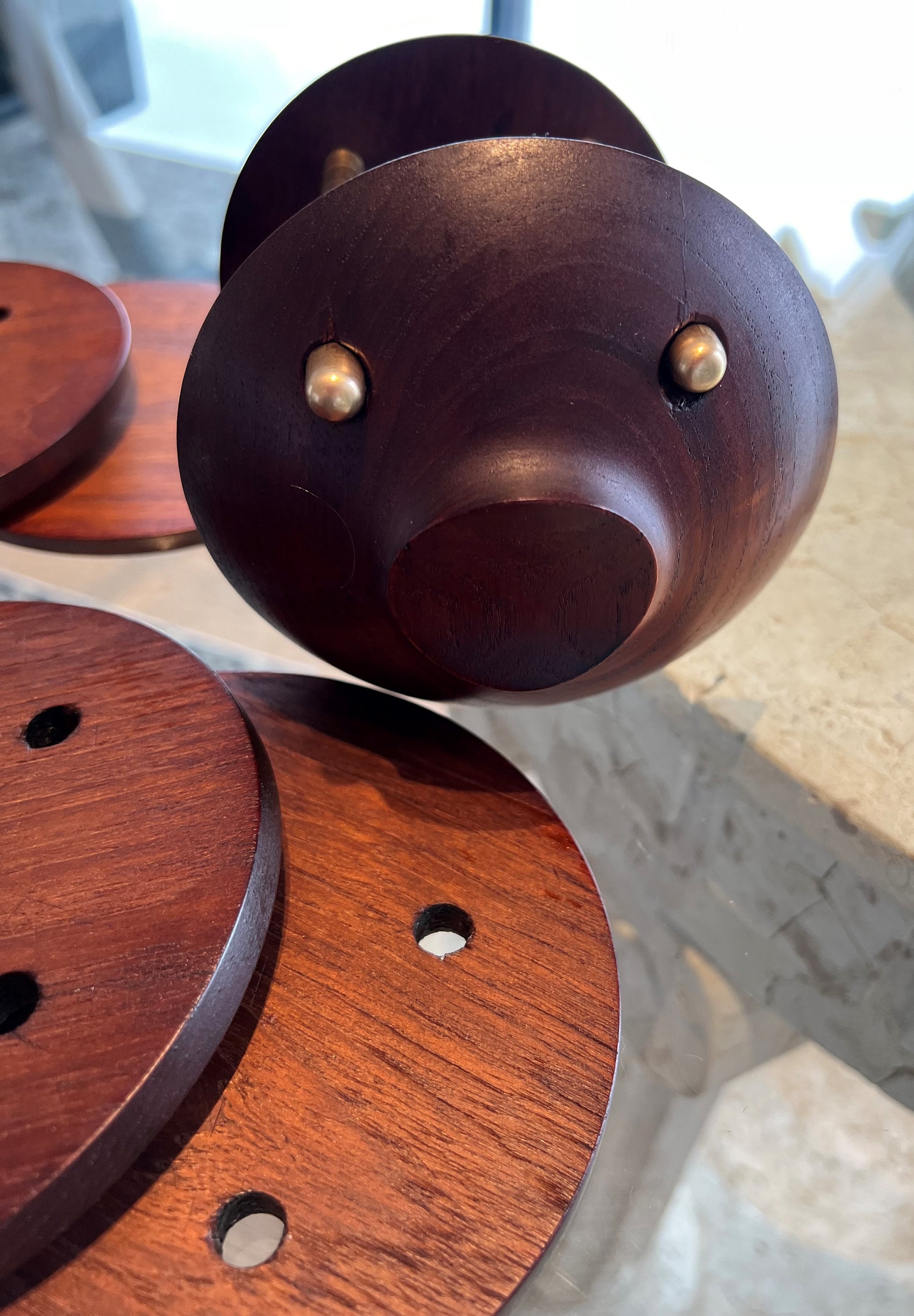 Vintage Ernst Henriksen Teak Fish Coaster Set - Etsy