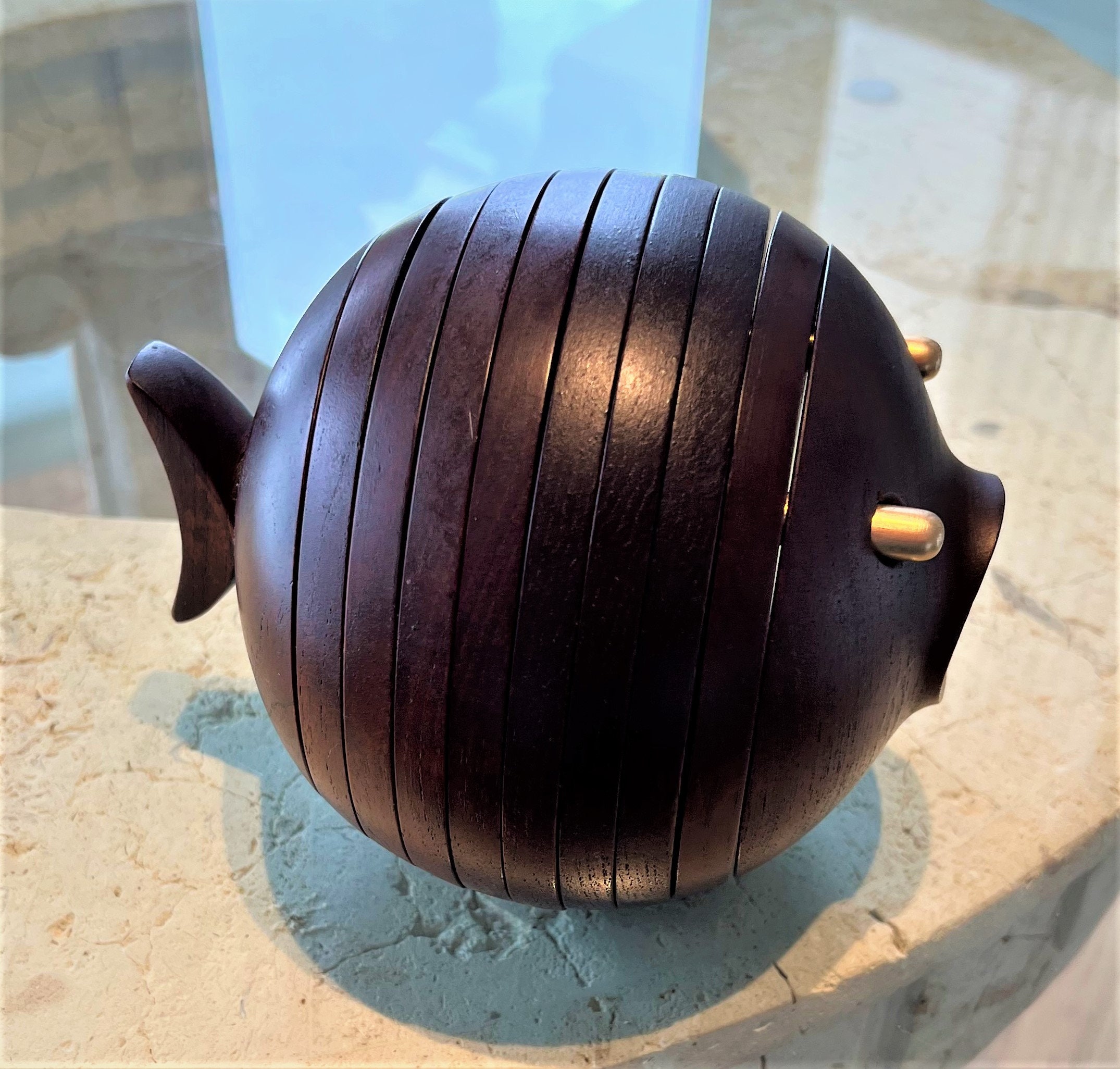 Vintage Ernst Henriksen Teak Fish Coaster Set - Etsy