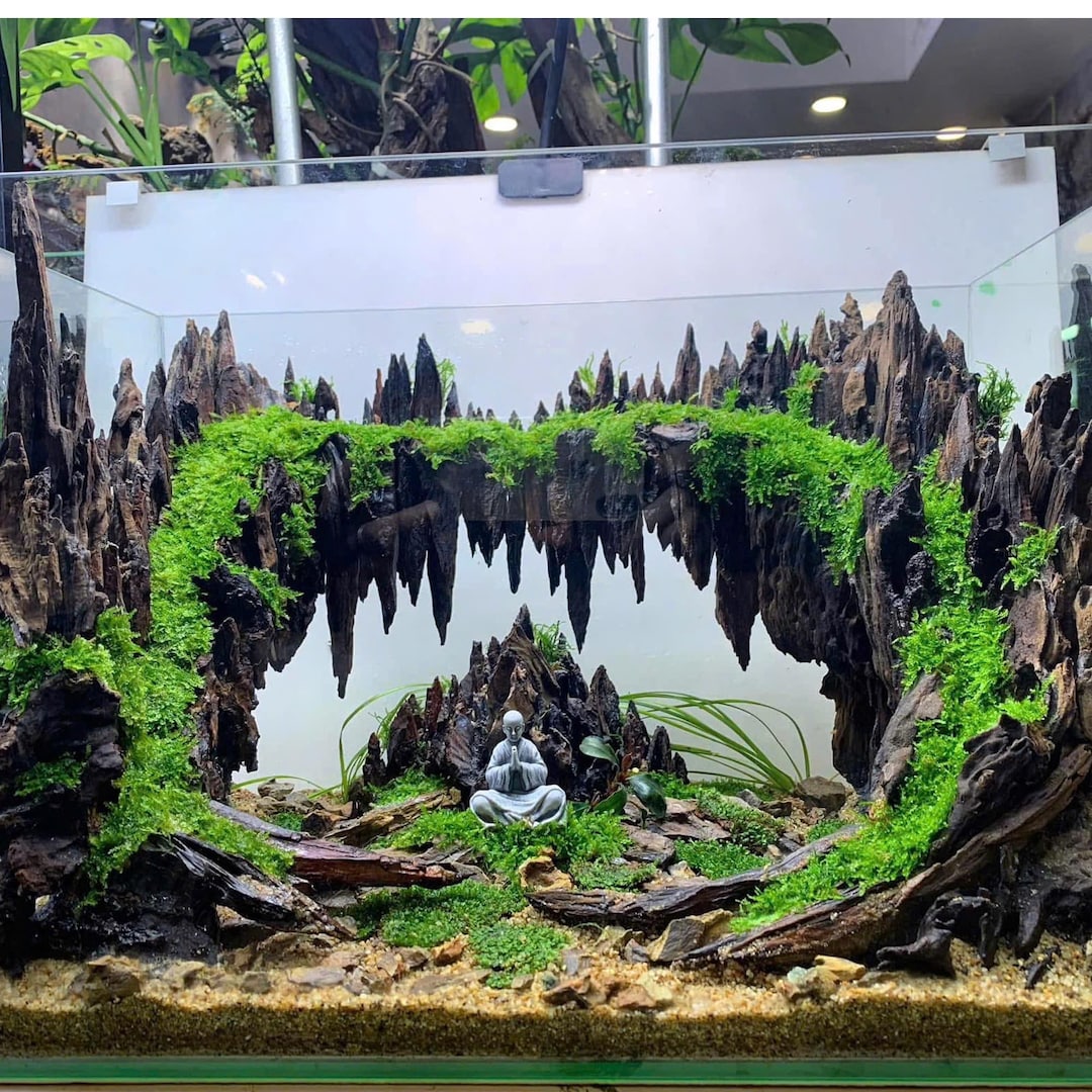 Aquarium Flying Island Decor: Handmade Fish & Shrimp Tank House - Etsy