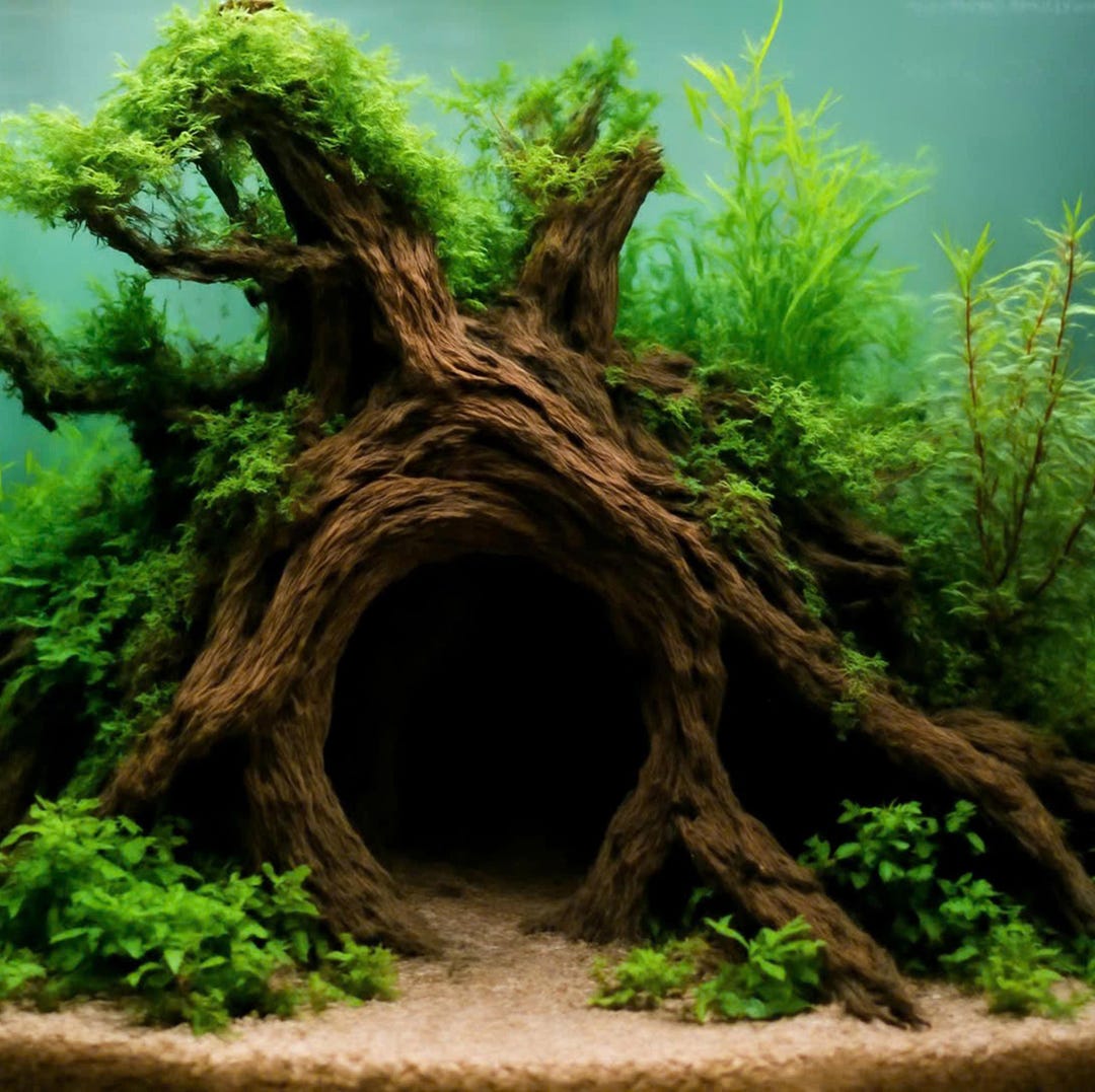 Handcrafted Aquarium Hide: Acacia Wood Fish & Shrimp Tank Decor - Etsy