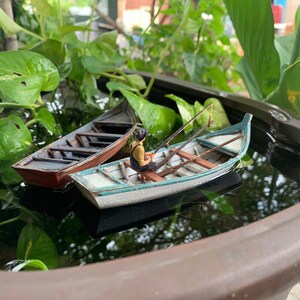 Handmade Floating Aquarium Boat: Fish & Shrimp Tank Decor - Etsy
