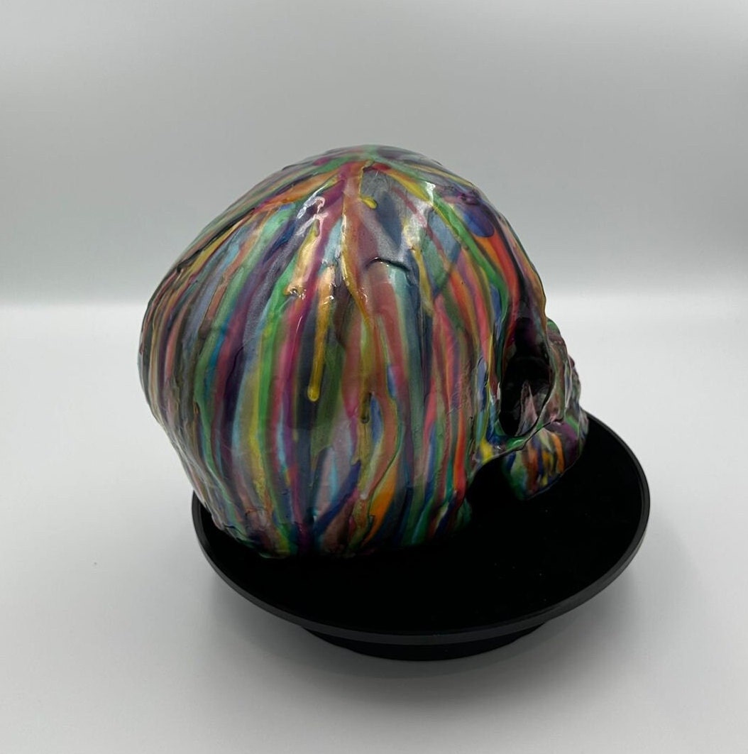 Skull Sculpture Epoxy Drip Art - Etsy