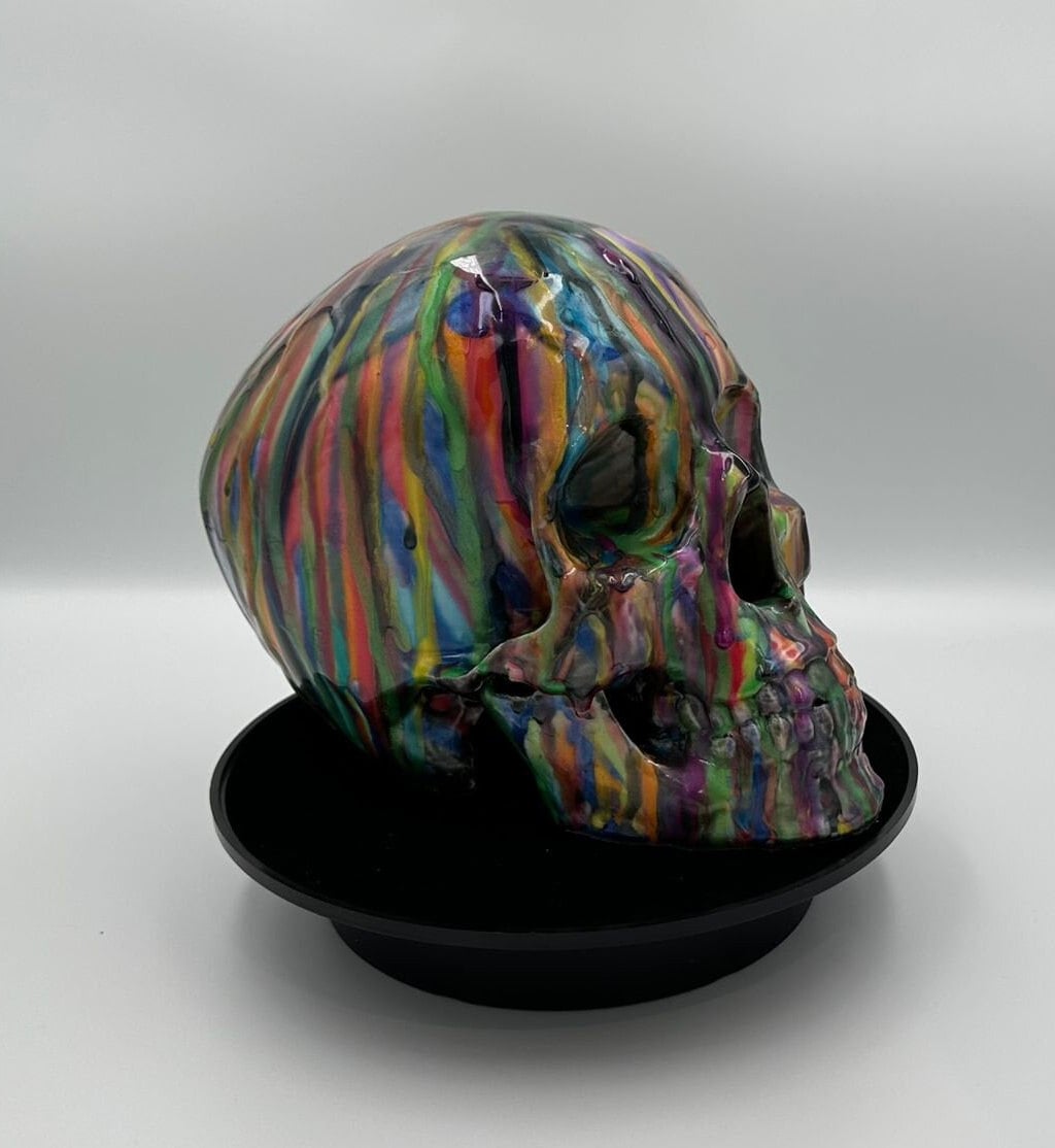 Skull Sculpture Epoxy Drip Art - Etsy