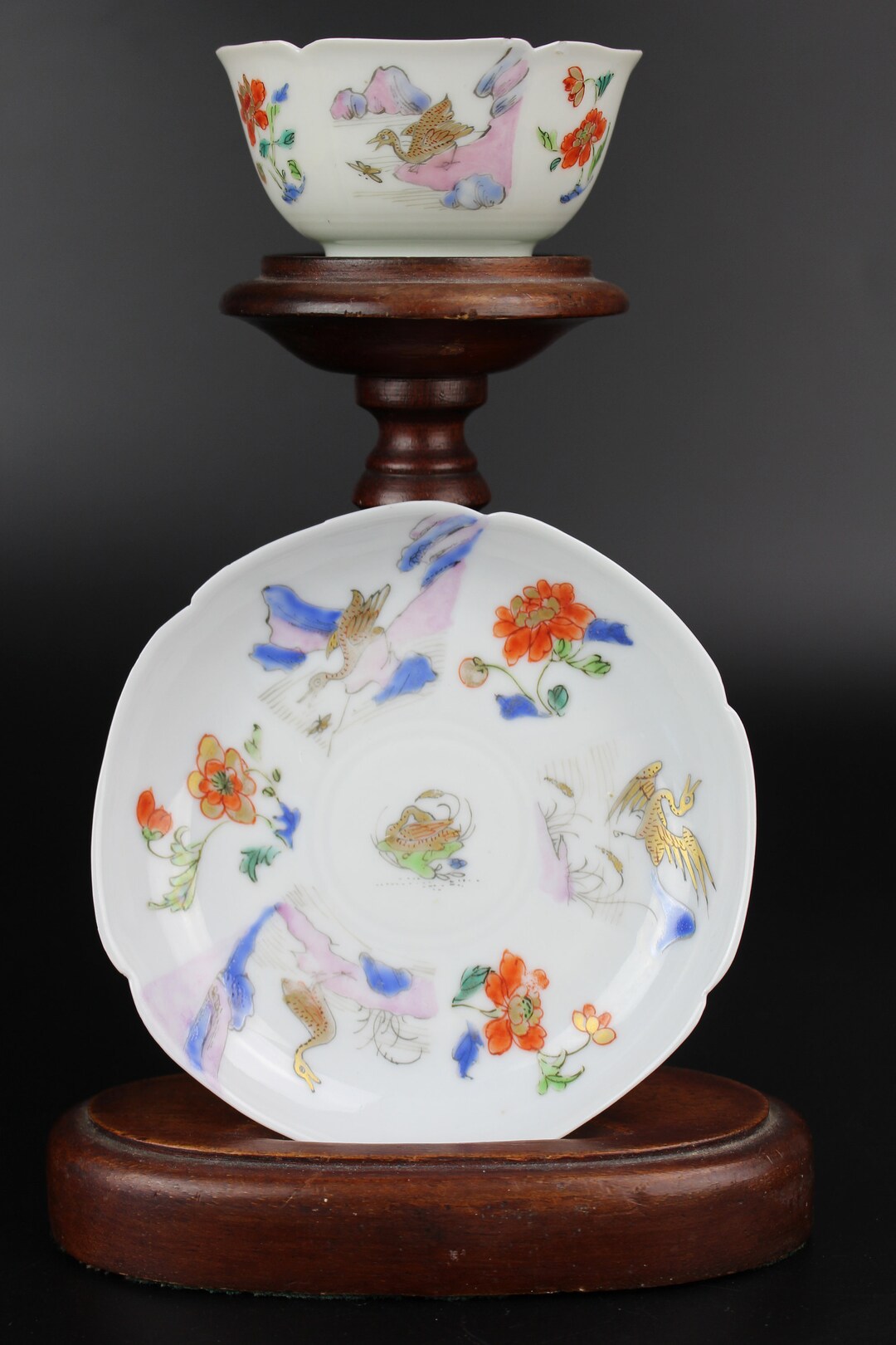 Chinese Porcelain Yongzheng Cup and Saucer Eggshell Famille Rose and ...