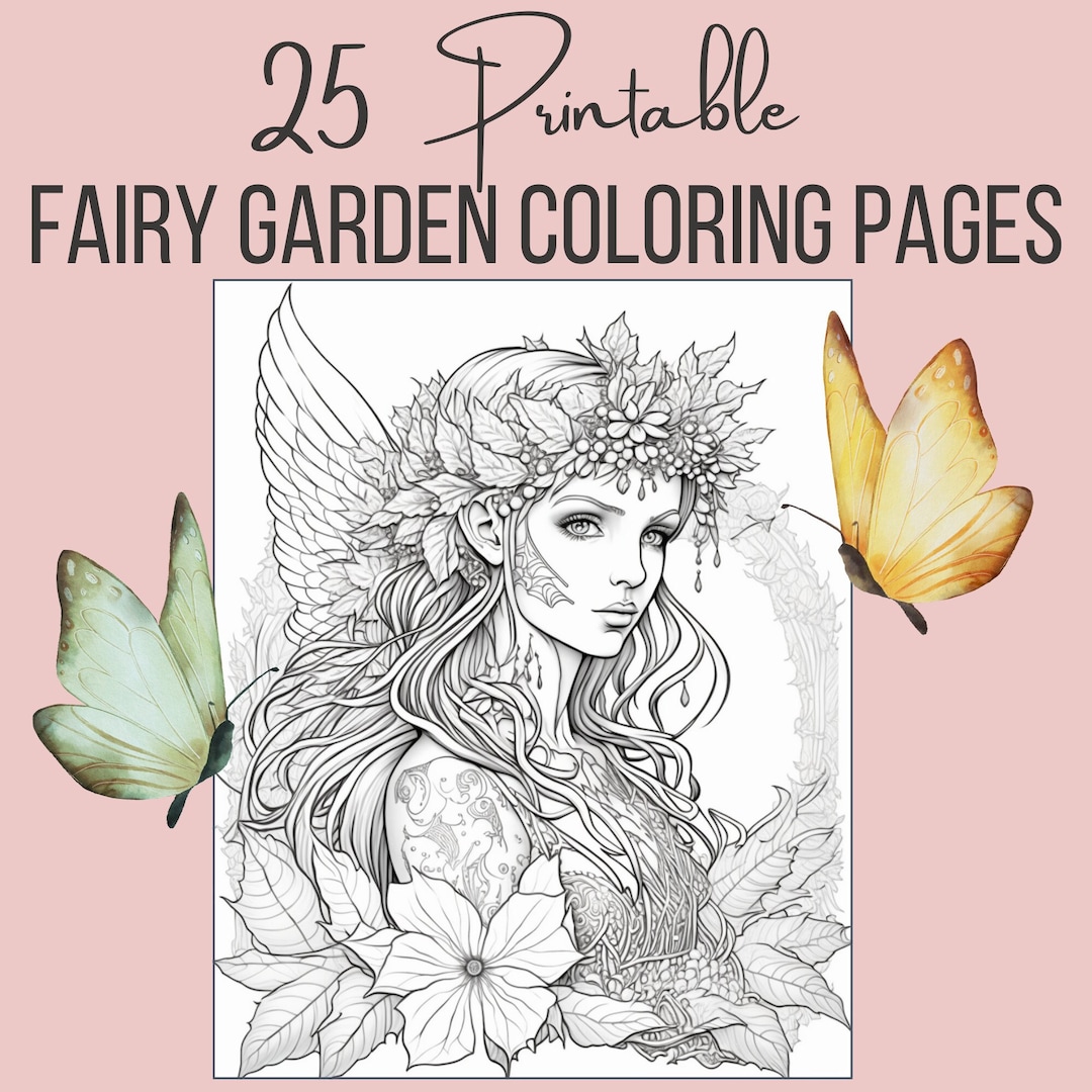 Adult Printable Coloring Pages - 25 Fairy Garden Coloring Pages ...